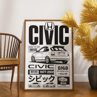 Civic Type R File Printable Poster Rally Car Car Art Ai Art Wall Art - Etsy