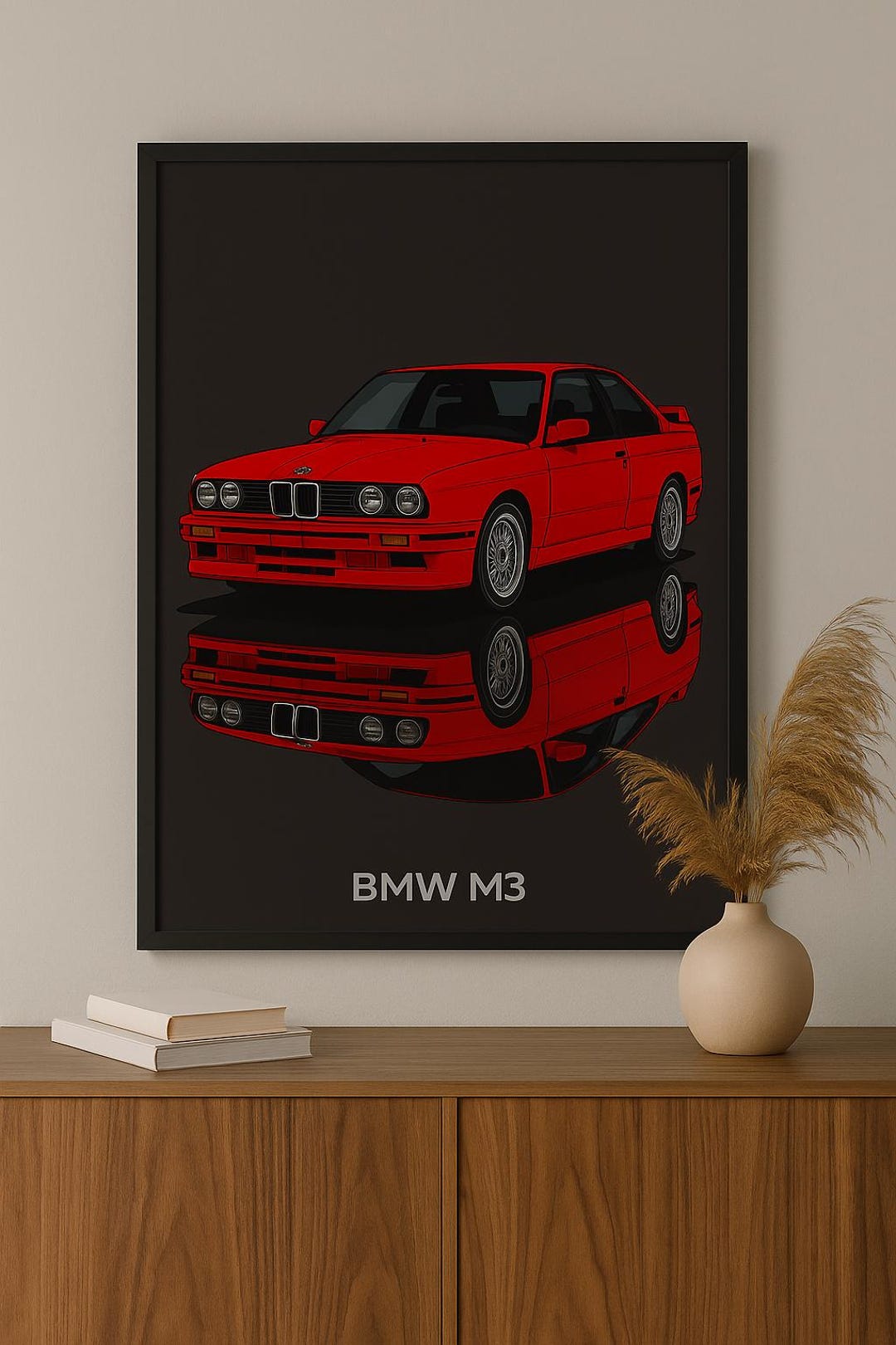 BMW M3 E30 Poster, Classic Car Print, Retro 80s Sports Car Wall Art ...