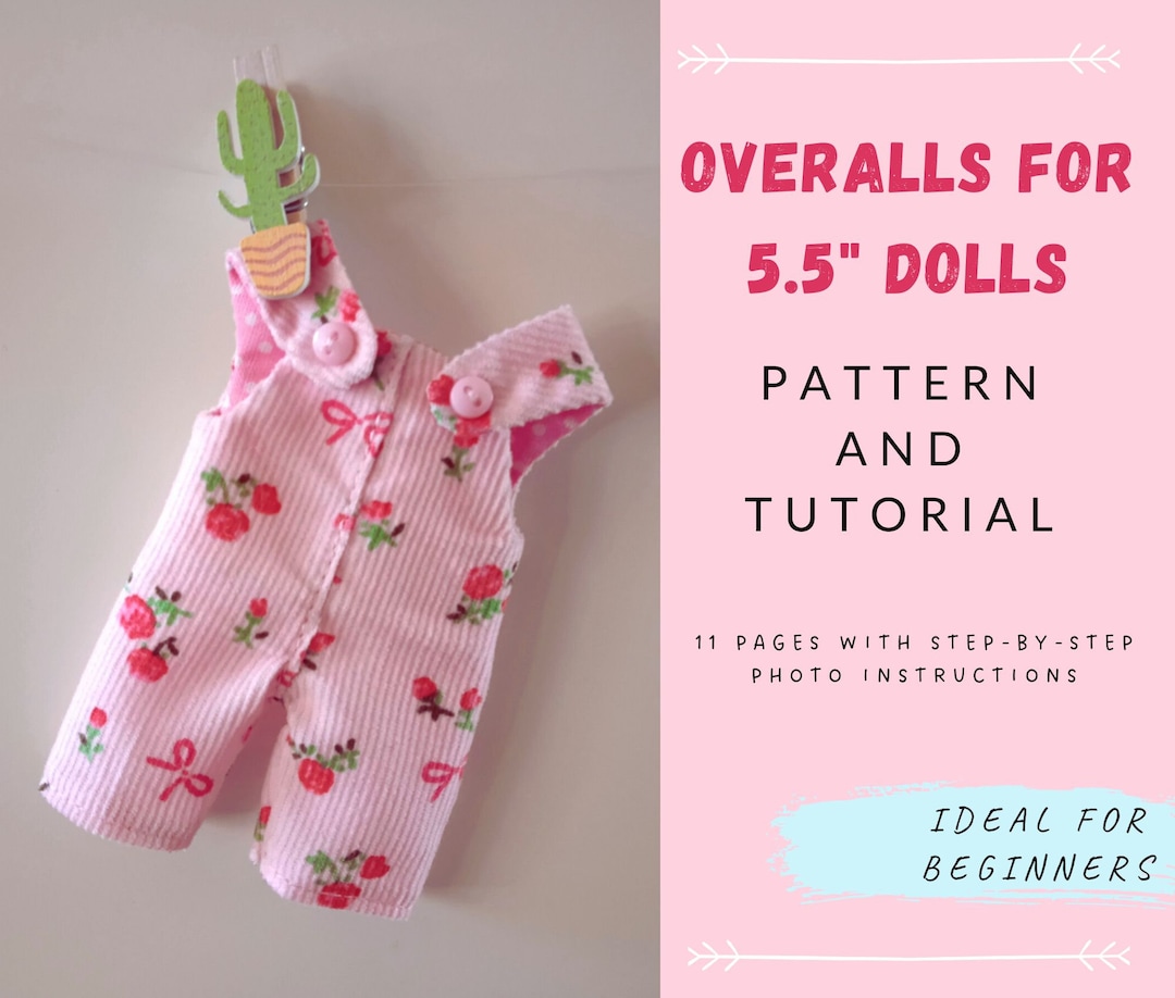 OVERALLS Sewing Pattern for 5 Inch Doll 5 Inch Baby Doll Clothes ...