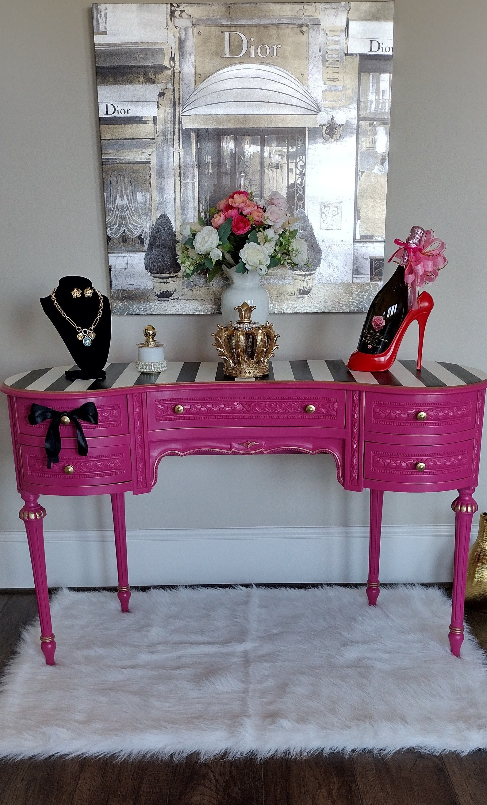 SOLD- Do Not Purchase Vintage Vanity Pink Elegant Diva - Etsy