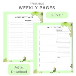 Daily | Weekly | Monthly | Green | Planner | Calendar | Printable | To ...