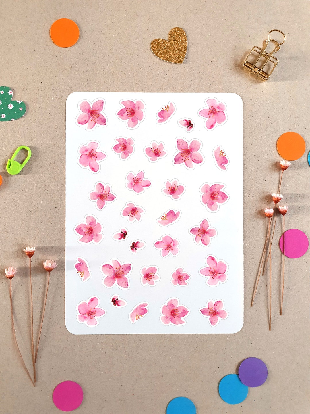 Sakura Sticker Sheet, Tiny Sakura, Cherry Flower Sticker Sheet - Etsy