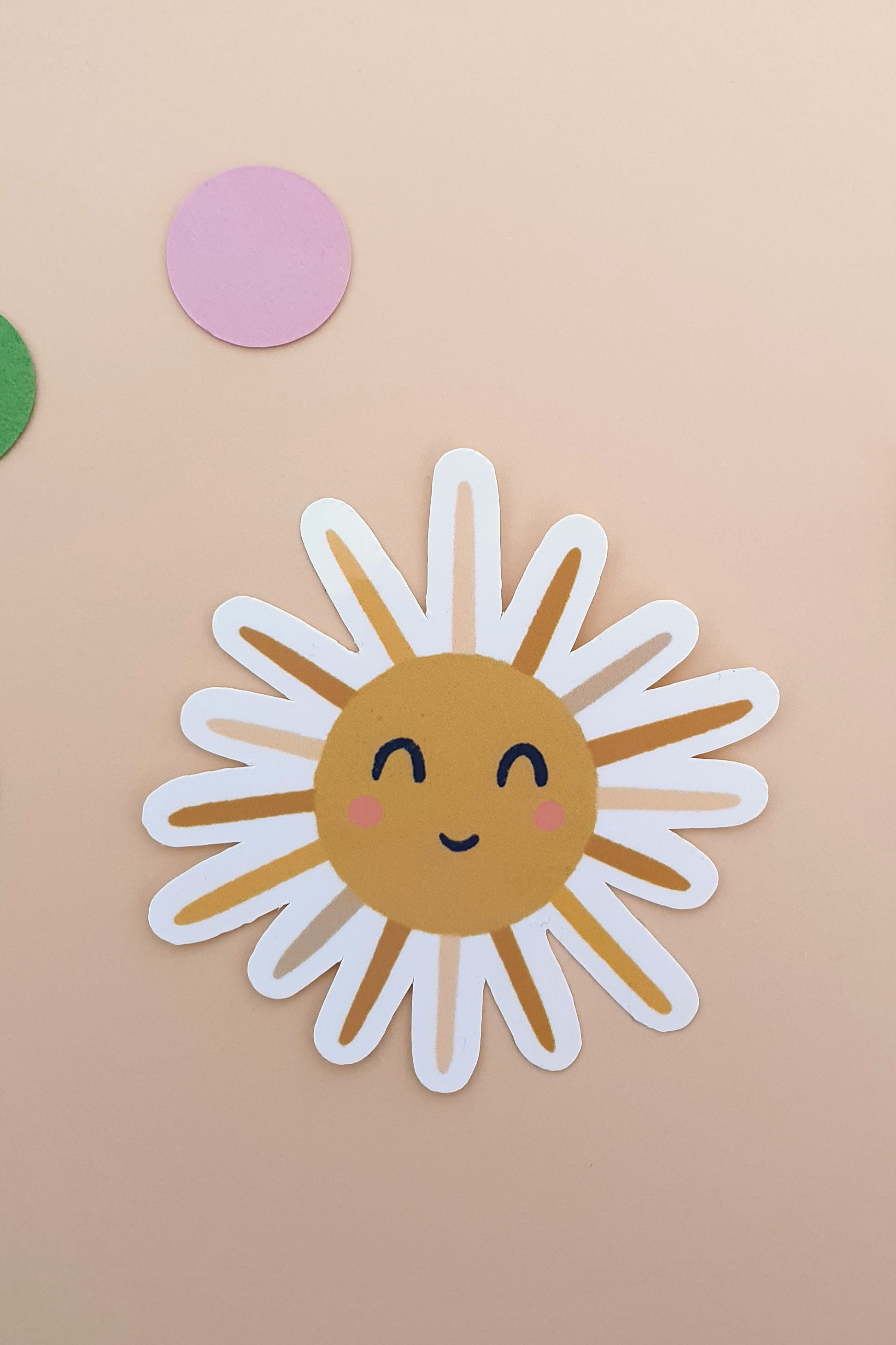 Kawaii Smiling Sun Sticker, Waterproof Laptop Decoration - Etsy