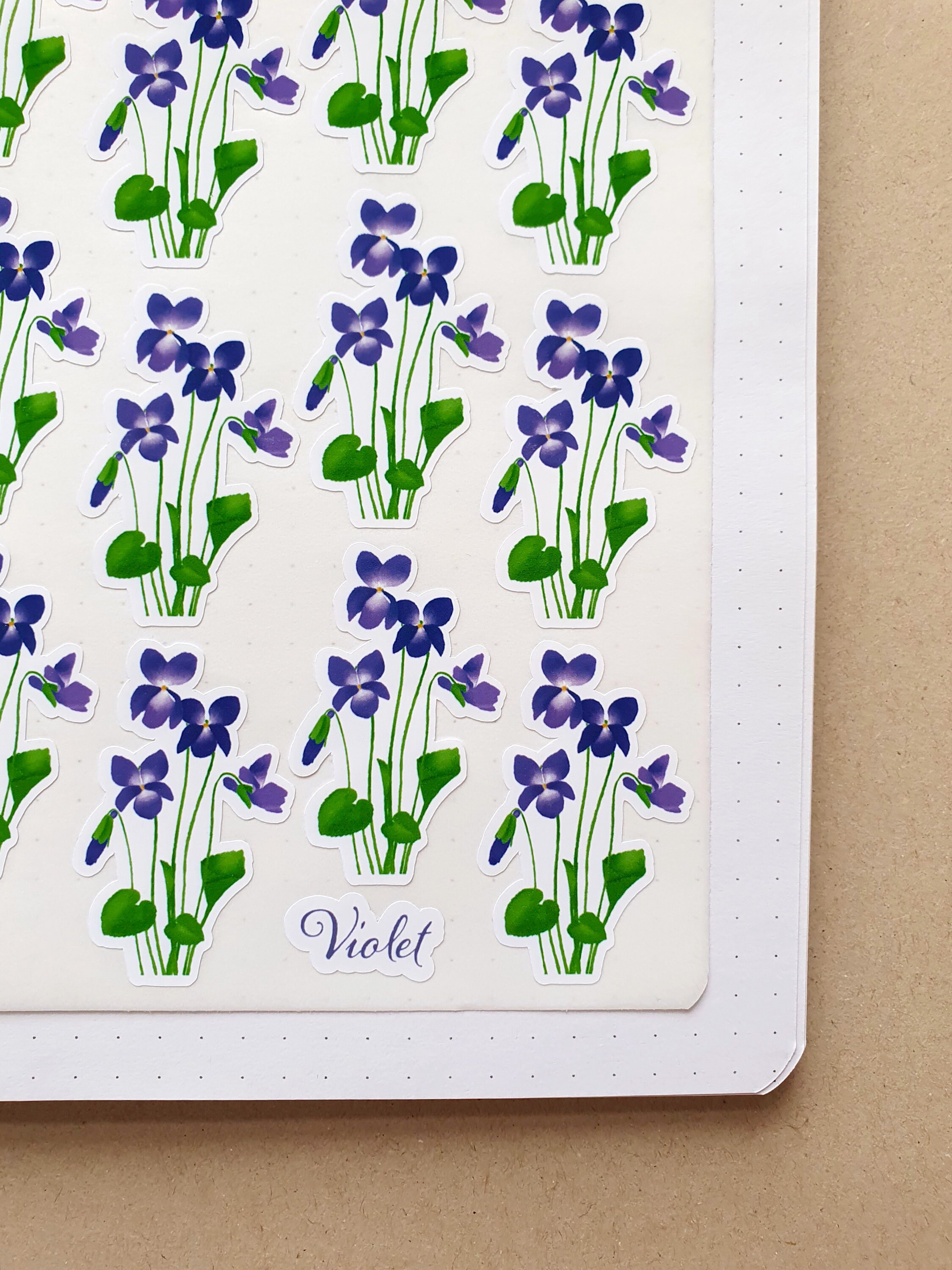Violet Flower Sticker Sheet - Etsy Canada