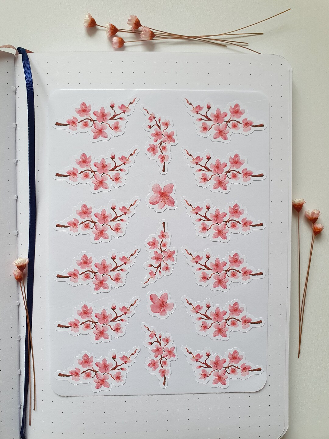 Cherry Blossom Stickers Sheet Branch of Blossoming Flowers - Etsy