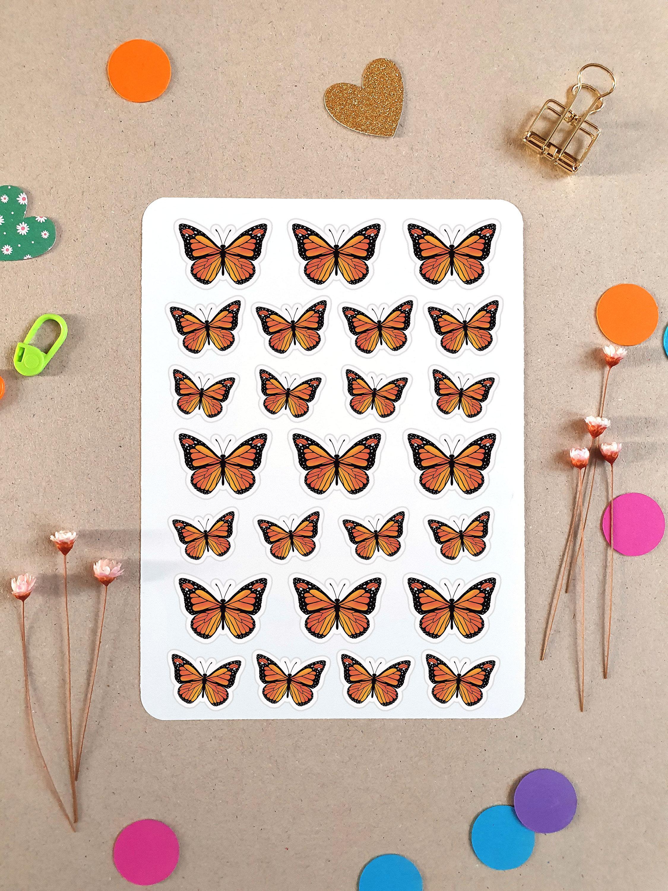 Monarch Butterfly Sticker Sheet - Etsy