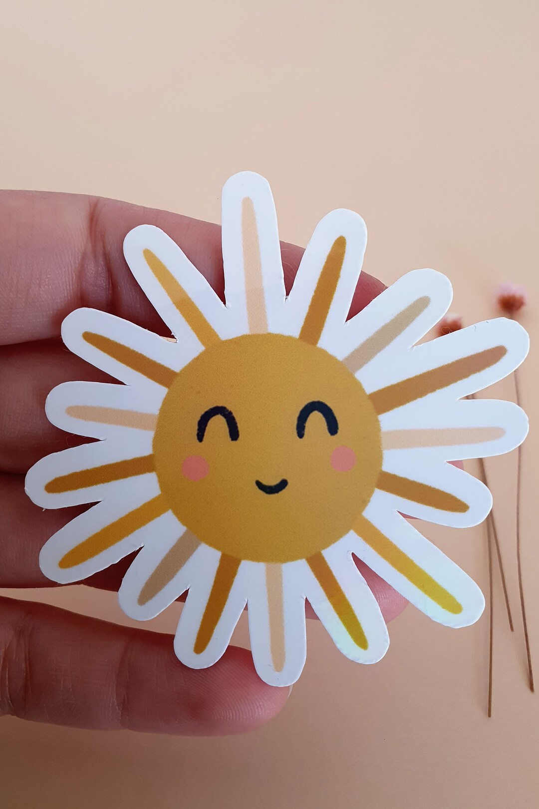Kawaii Smiling Sun Sticker, Waterproof Laptop Decoration - Etsy