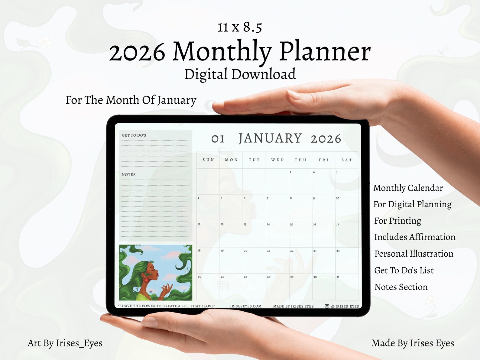 January 2026 Digital Planner Sheet | Printable & Digital | 11 X 8.5 ...