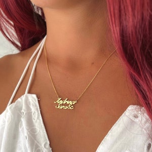 Two Name Necklace Double Name Necklace Personalized Jewelry - Etsy