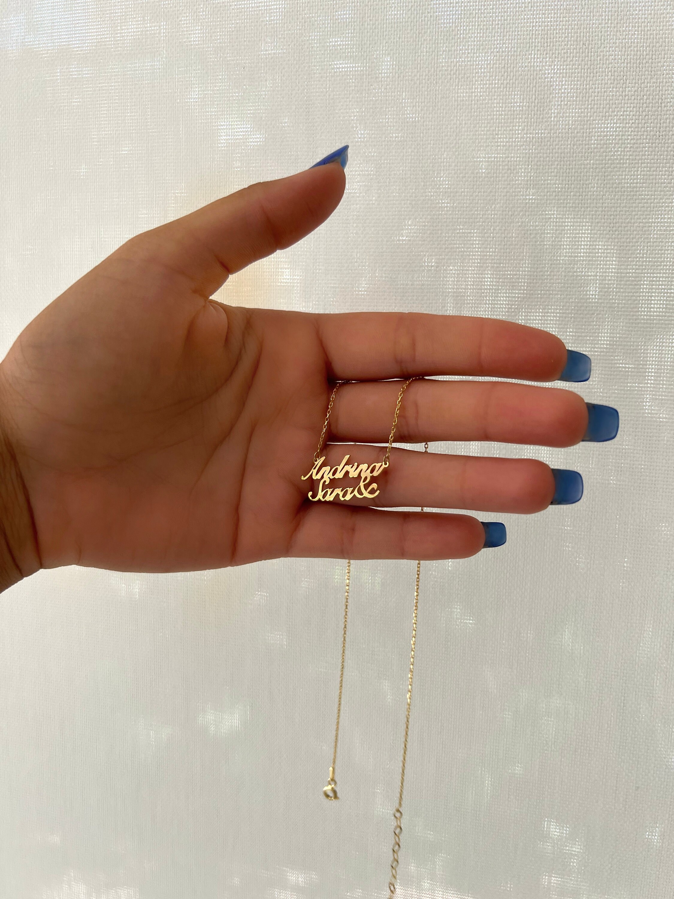 Two Name Necklace Double Name Necklace Personalized Jewelry - Etsy