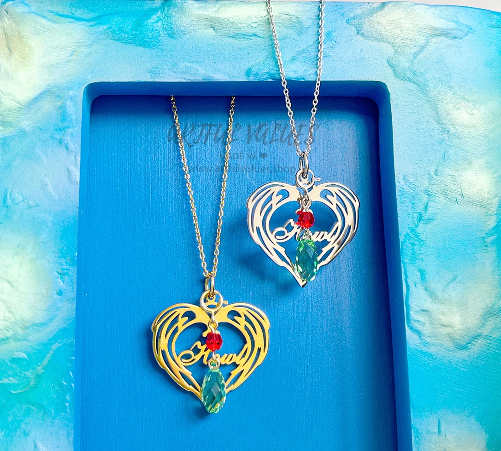 Monogram Name Birthstone Necklace Personalized Name Necklace - Etsy