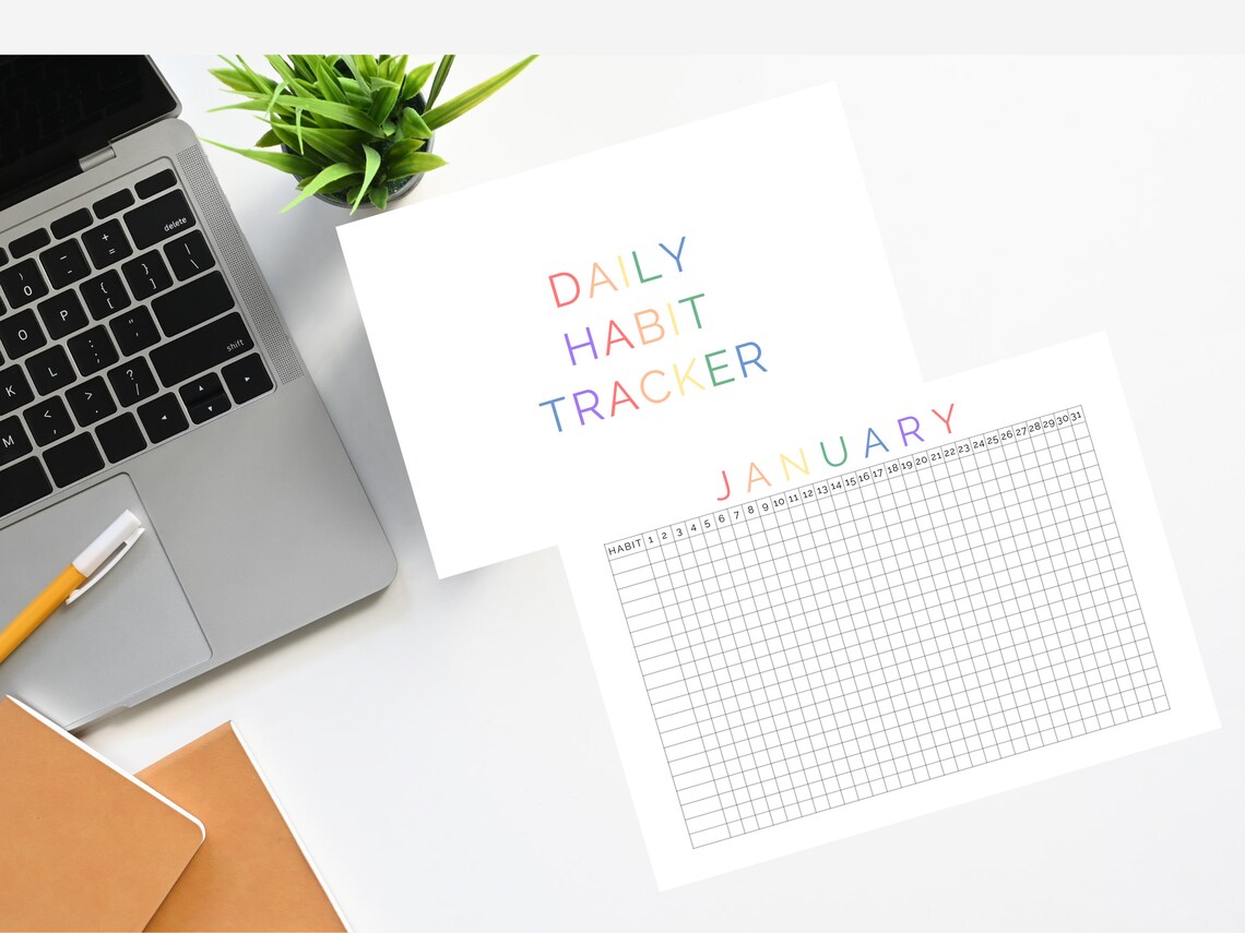 Daily Habit Tracker Printable PDF Habit Tracker Journal Habit Tracker ...