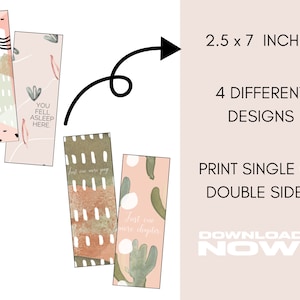 Boho Earth Tones Printable Bookmarks | Digital Bookmarks | Bookmarks ...