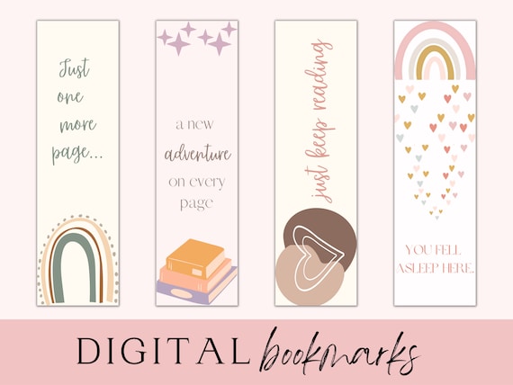 Boho Printable Bookmarks Digital Bookmarks Bookmarks for | Etsy