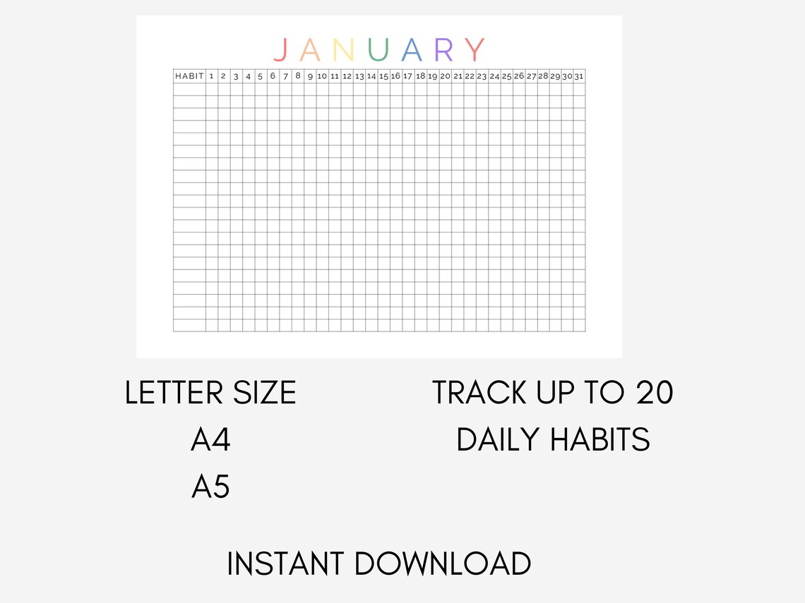 Daily Habit Tracker Printable PDF Habit Tracker Journal Habit Tracker ...