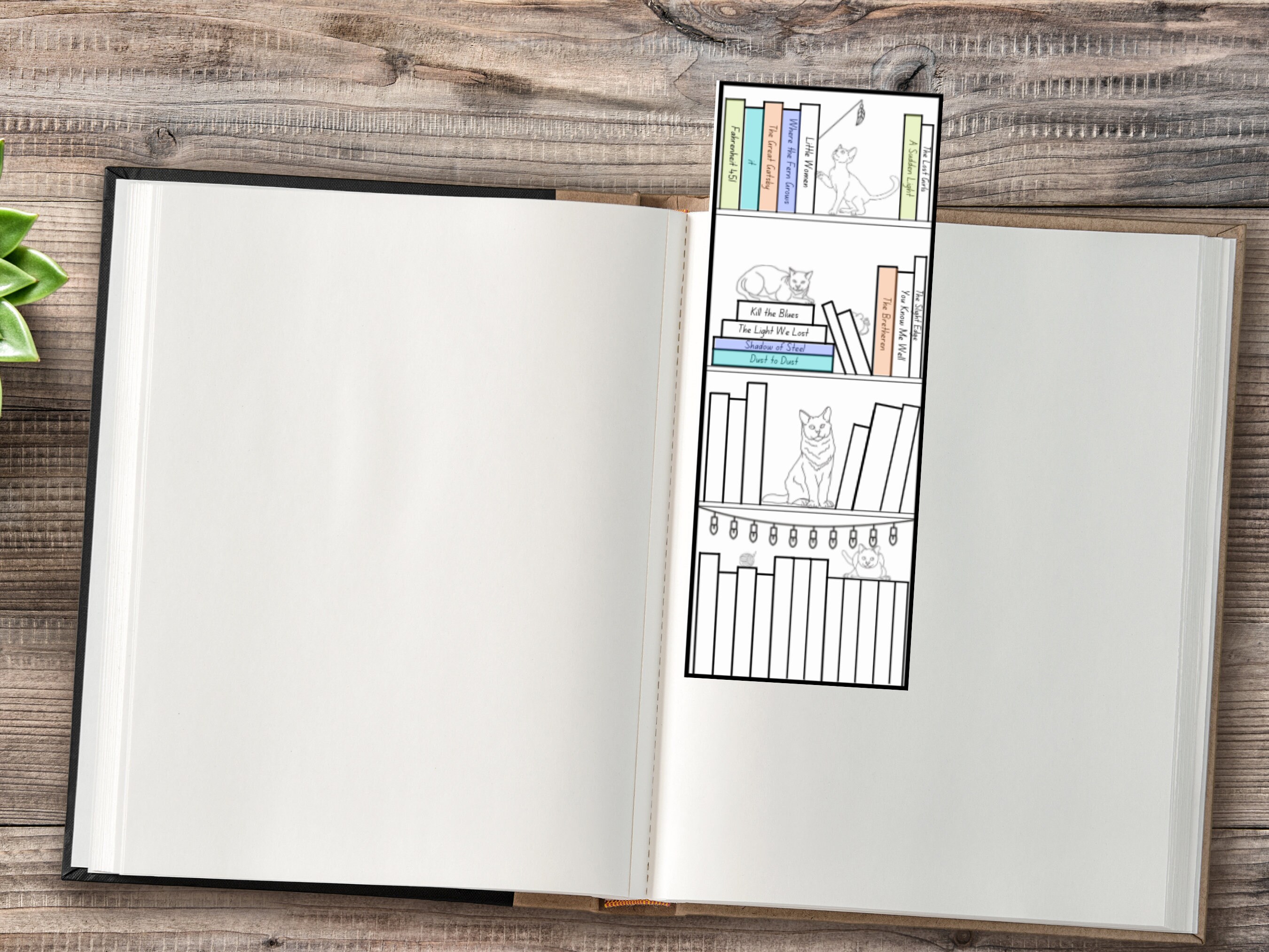 Cat Printable Book Tracker Bookmark | Digital Bookmarks | Cat Bookmarks ...