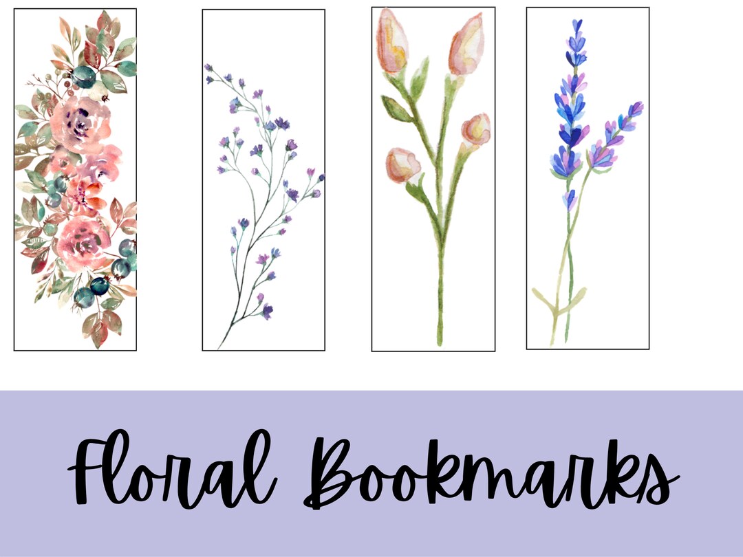 Watercolor Floral Printable Bookmarks | Digital Bookmarks | Bookmarks ...