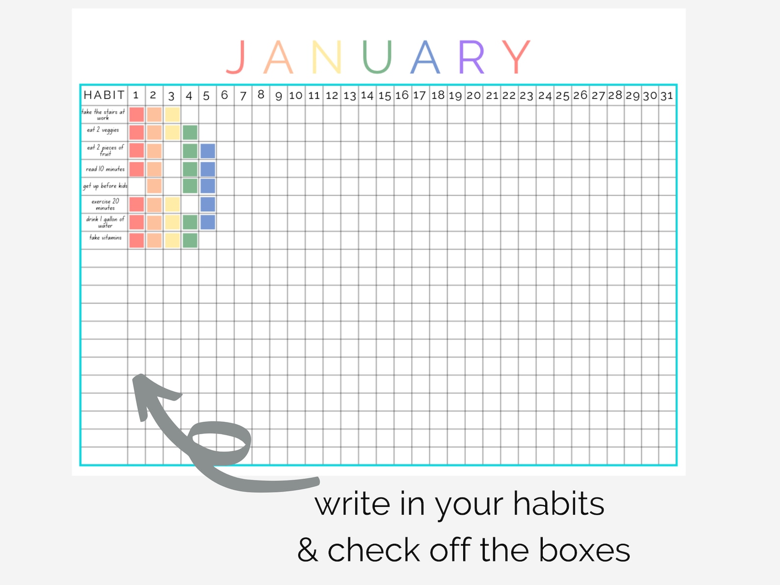 Daily Habit Tracker Printable PDF | Habit Tracker Journal | Habit ...