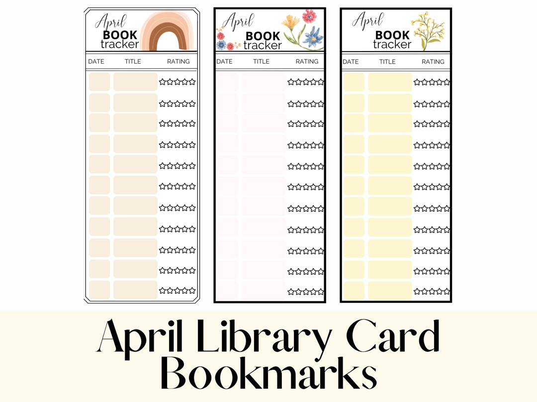 2022 Printable Library Card Book Tracker Bookmark | Digital Bookmarks ...