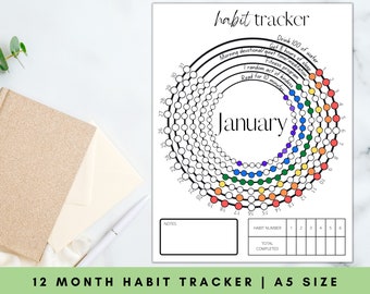 Monthly Habit Tracker Printable PDF Habit Tracker Journal Habit Tracker ...