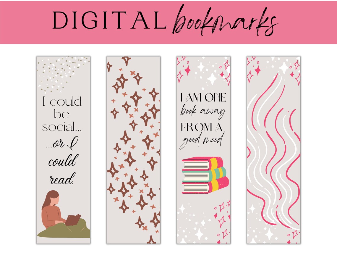 Printable Bookmark Digital Bookmark Printable Bookmarks - Etsy