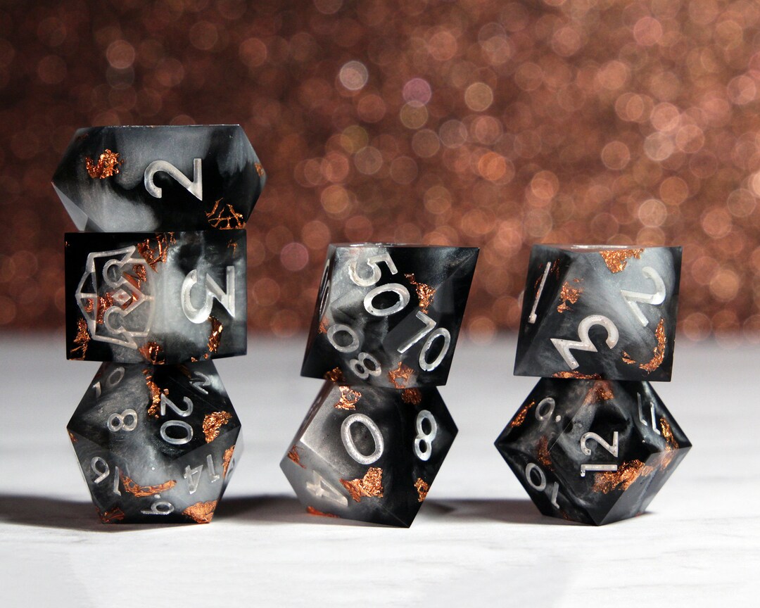 Marbled Majesty - Set of 7 Sharp Edge Polyhedral Dice (updated) - Etsy