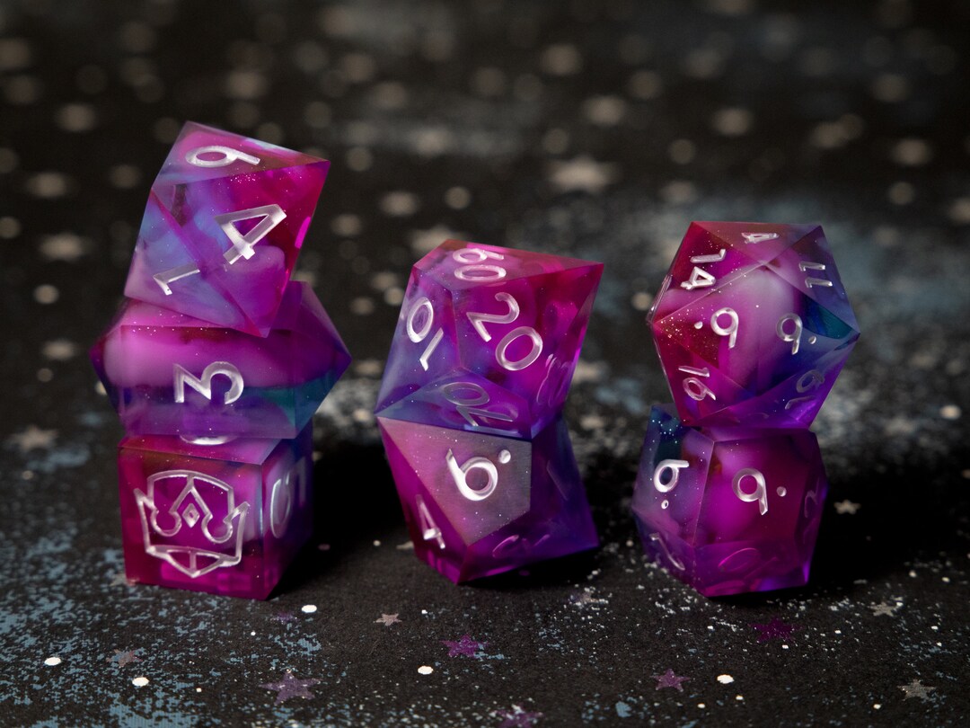 Nebula - Set of 7 Sharp Edge Polyhedral Dice - Etsy