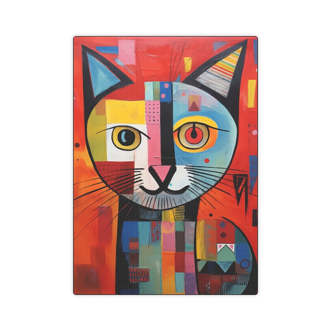 Picasso Style Cats Wall Art Canvas - Etsy