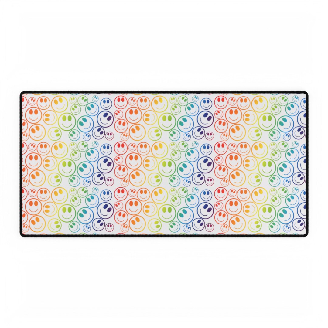 Smiley Face Desk Mats, Vibrant Colors, Rubber Base, Smooth Surface ...