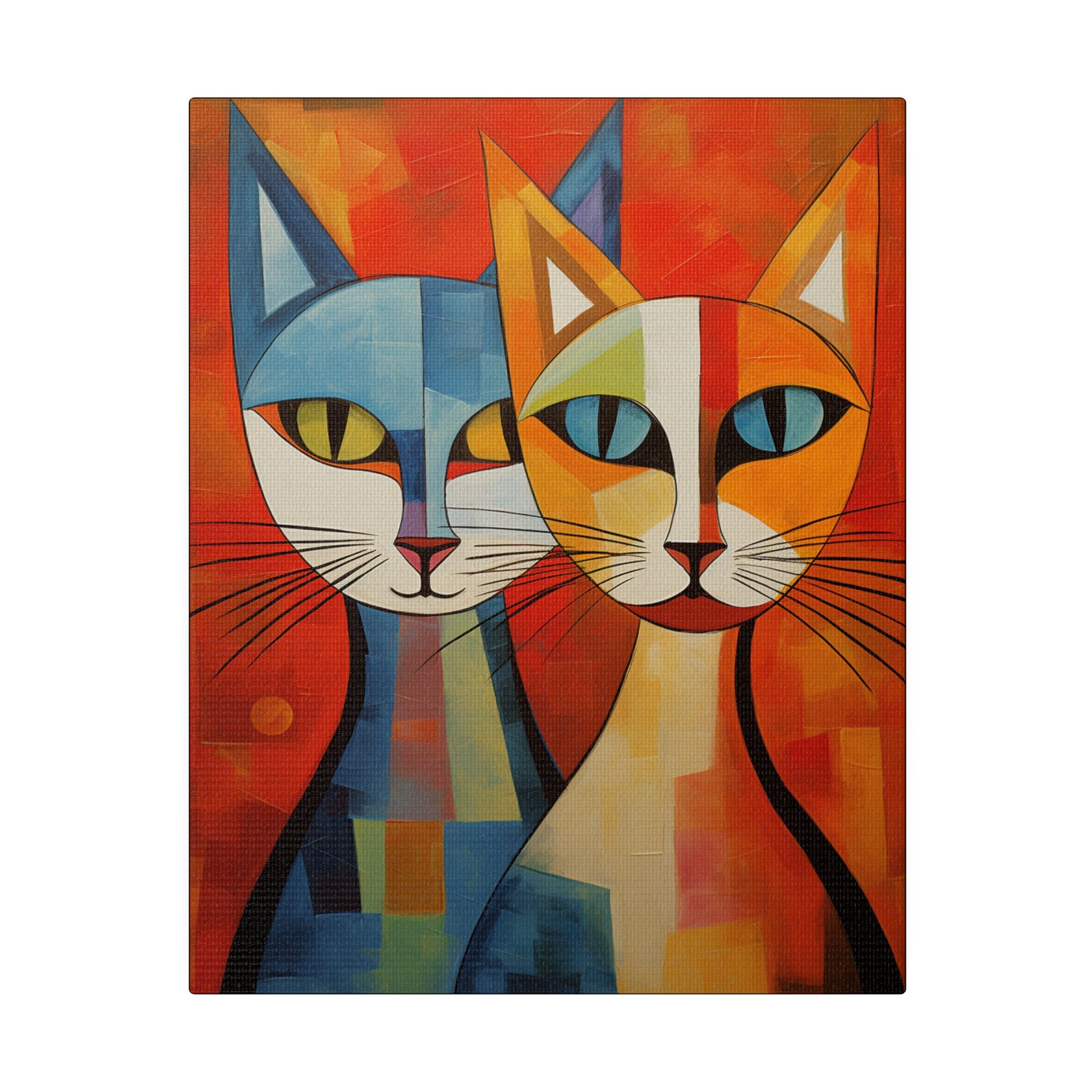 Picasso Style Cats Wall Art Canvas - 8x10 - Etsy