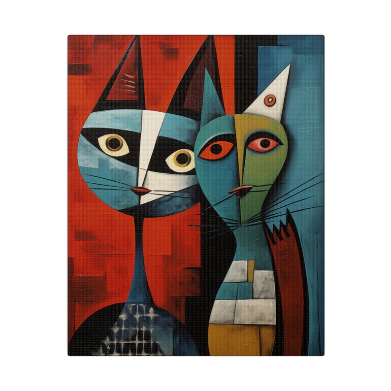 Picasso Style Cats Wall Art Canvas - 8x10 - Etsy