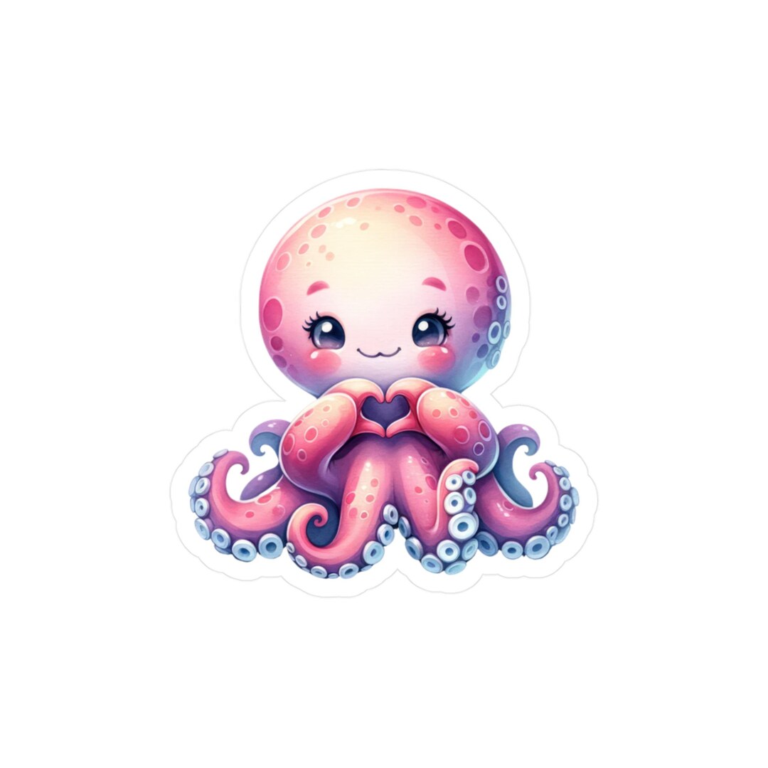 Cute Octopus Kiss-cut Vinyl Decals for Customizing Laptops, Water ...