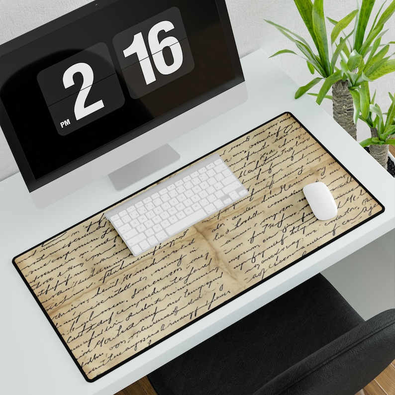 Vintage Calligraphy Manuscript Rough Desk Mats, Desk Pad, Desk ...