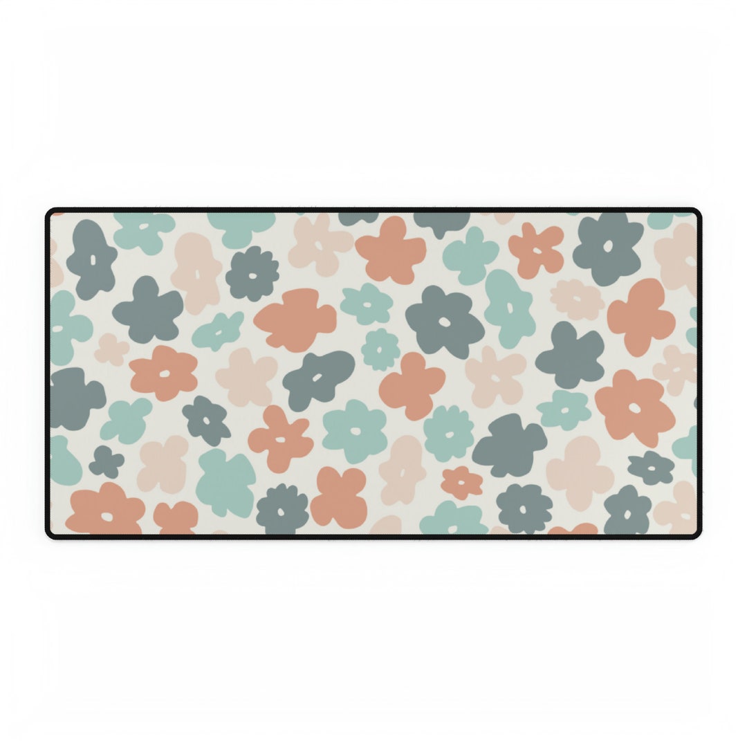Retro Floral Desk Mat, Desk Mats, Desk Pad, Desk Protector, Workspace ...