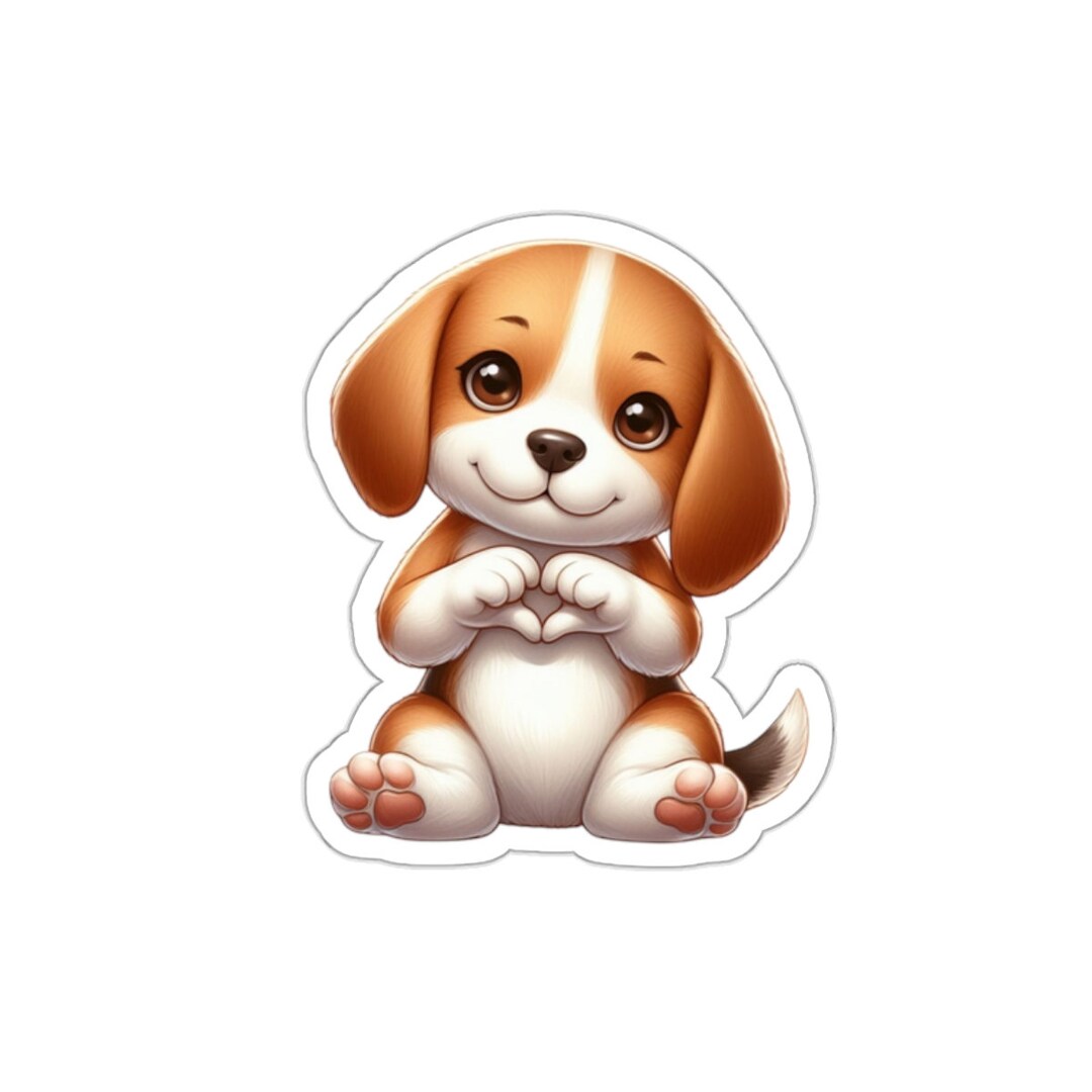 Beagle: Dogs Giving Heart Hand Sign Kiss-cut Stickers - Etsy