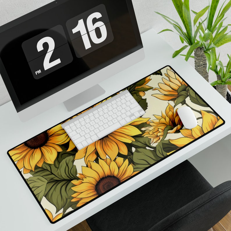 Sunflower Desk Mats, Desk Pad, Desk Protector, Workspace Organizer ...