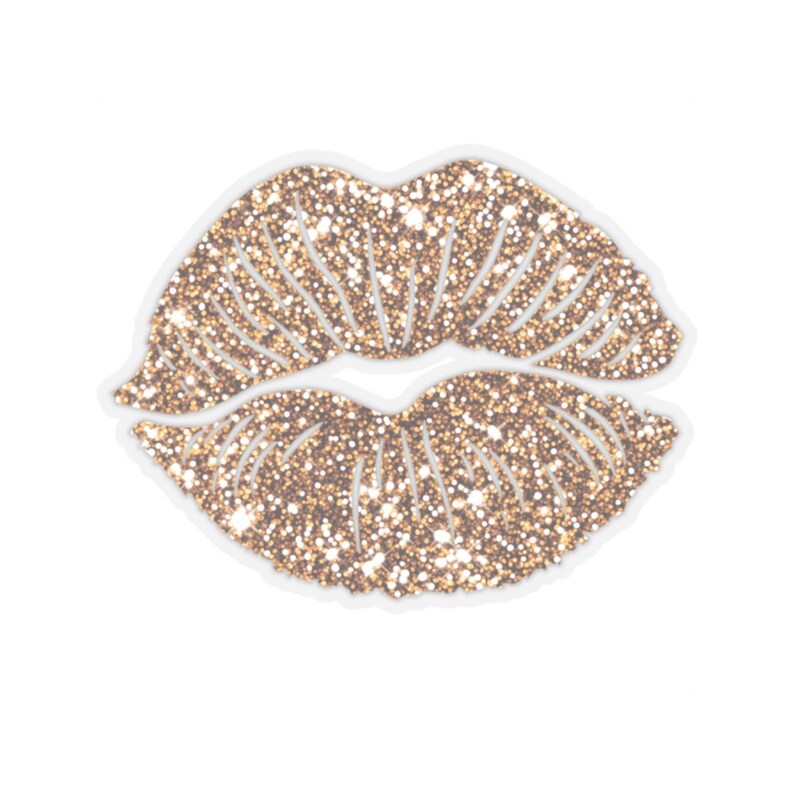 Gold Glitter Lips With Love You Design Kiss-cut Stickers - Etsy