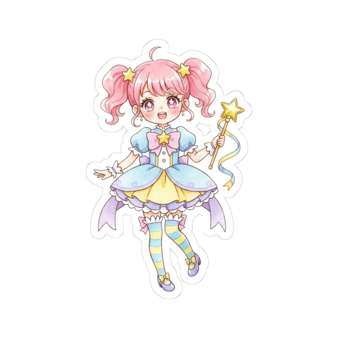 Kawaii Cute Magical Girl Sticker | Kiss-cut Sticker - Etsy