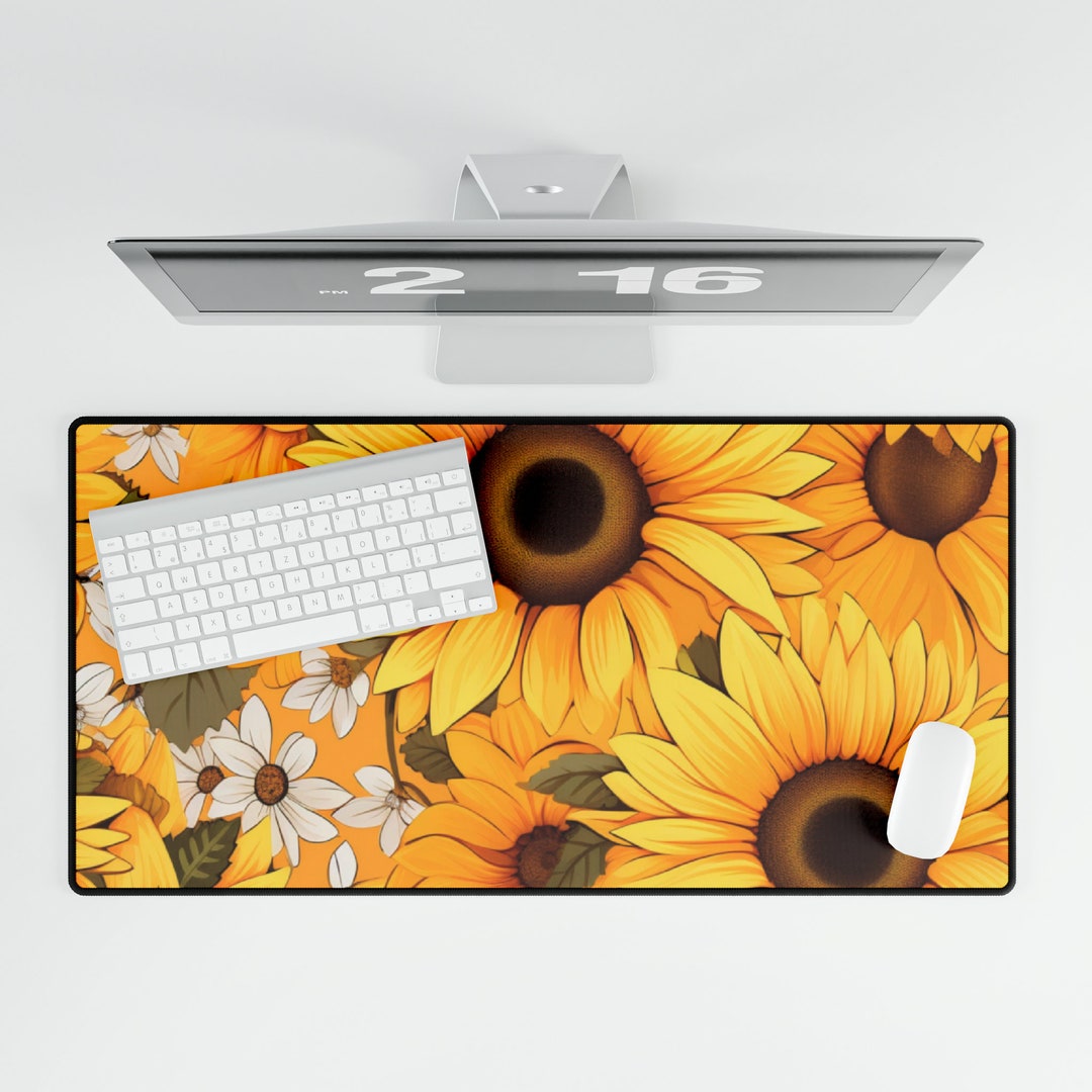 Sunflower Desk Mats, Desk Pad, Desk Protector, Workspace Organizer ...