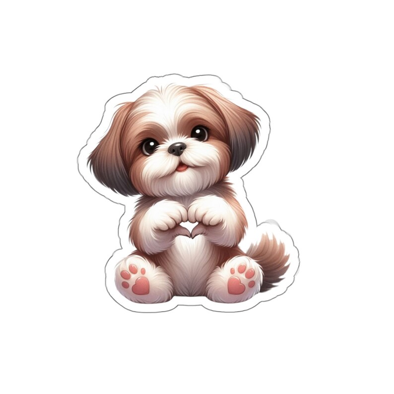 Shih Tzu: Dogs Giving Heart Hand Sign Kiss-cut Stickers - Etsy