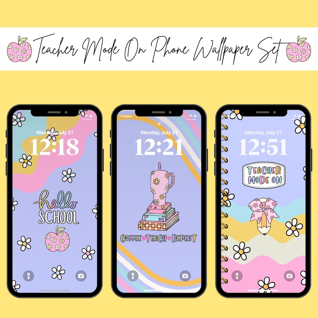 Teacher Mode on Phone Wallpaper Set - Etsy
