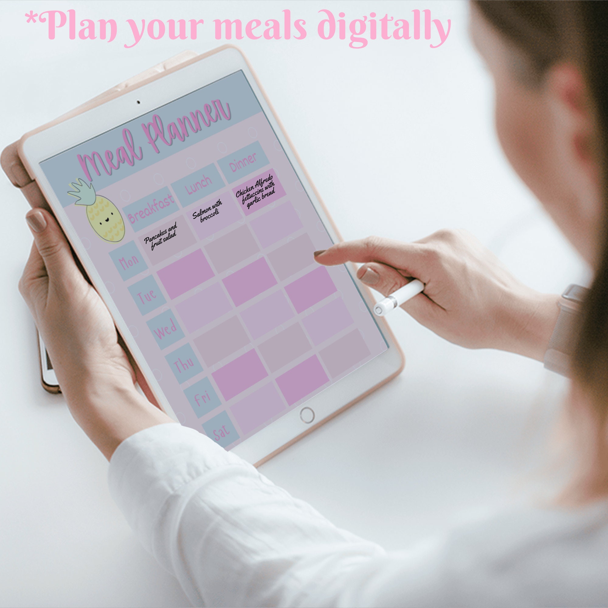 Pastel Fruits Illustrated Printable Weekly Meal Planner - Etsy