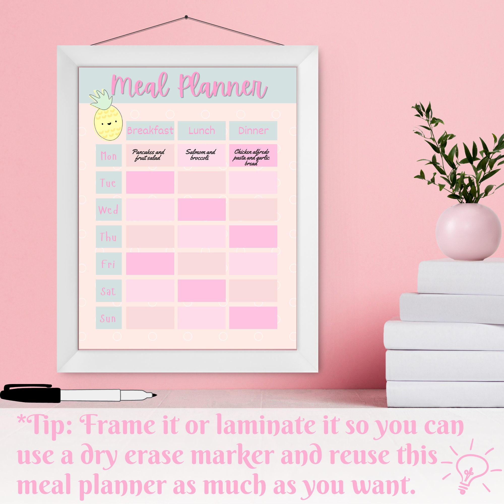 Pastel Fruits Illustrated Printable Weekly Meal Planner - Etsy