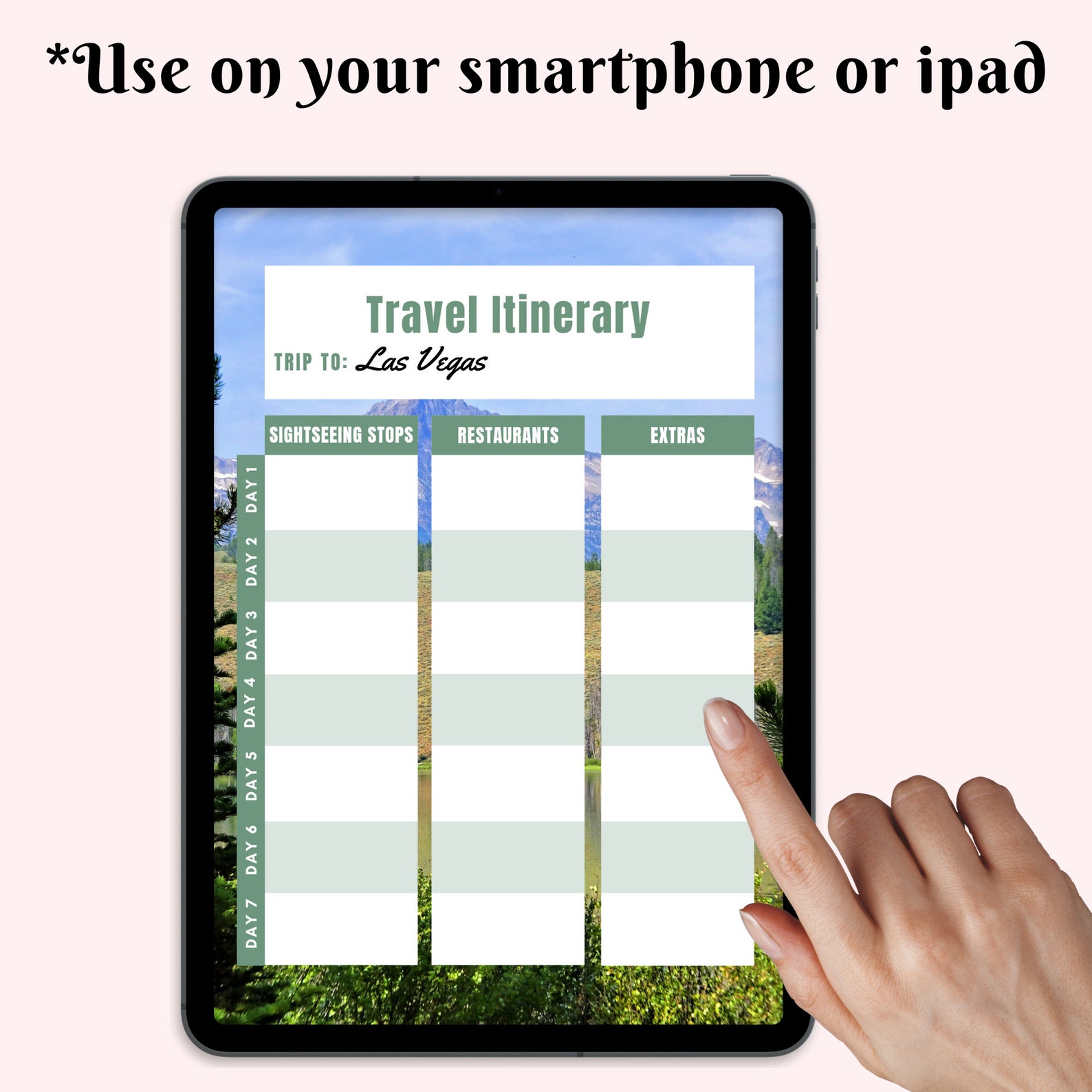Printable Outdoor Background Travel Itinerary - Etsy