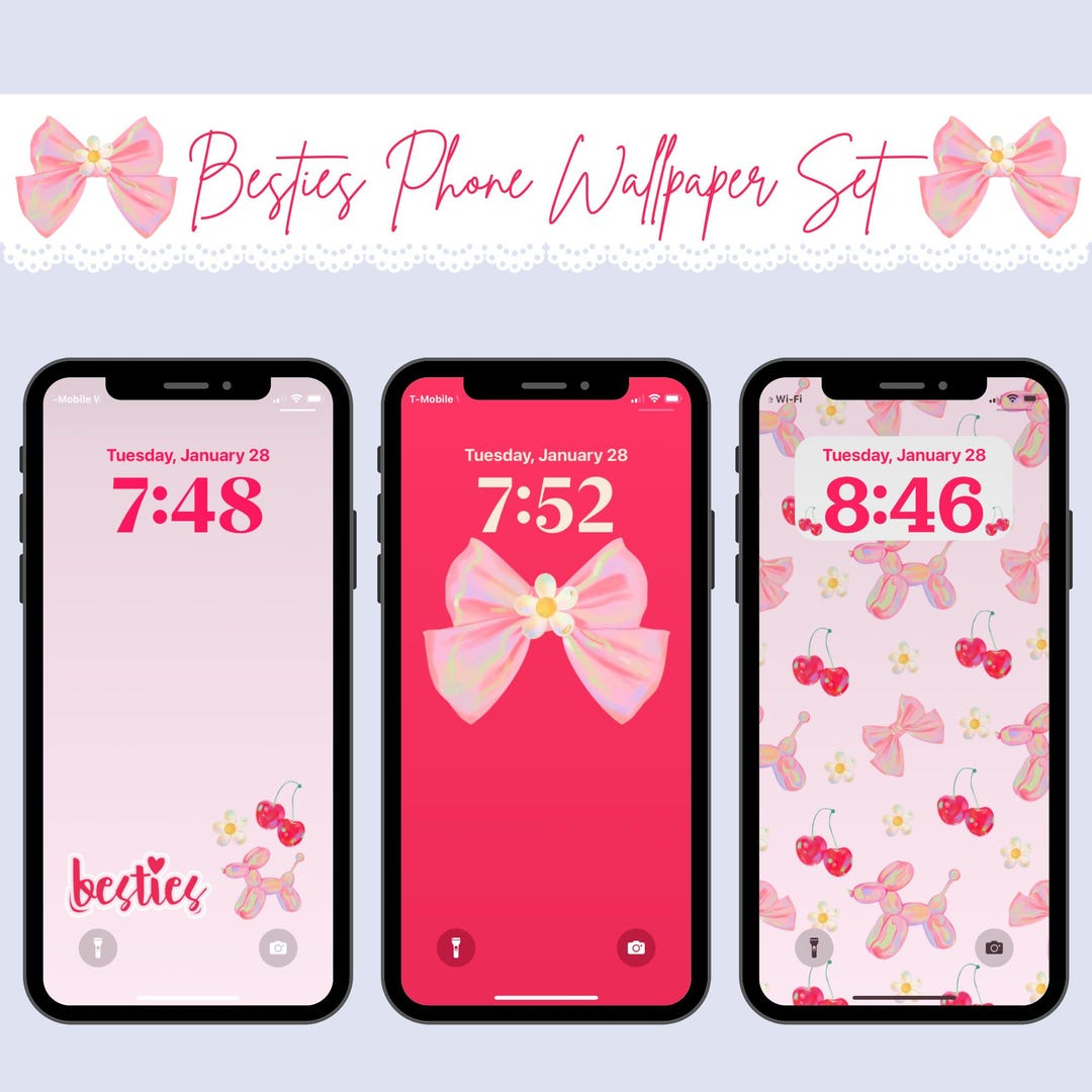 Besties Phone Wallpaper Set - Etsy