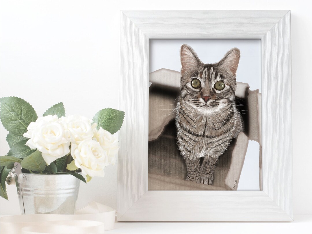 Custom Cat, Custom Portrait, Personalized Gift, Custom Gift, Pet ...