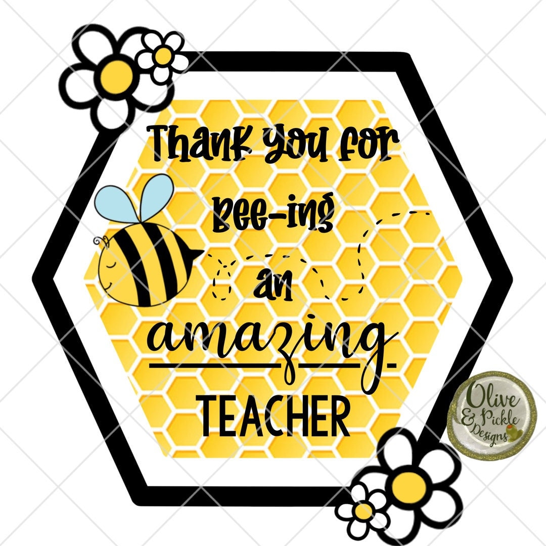 Teacher Png//bee Design//teacher Appreciation//sublimation Designs ...