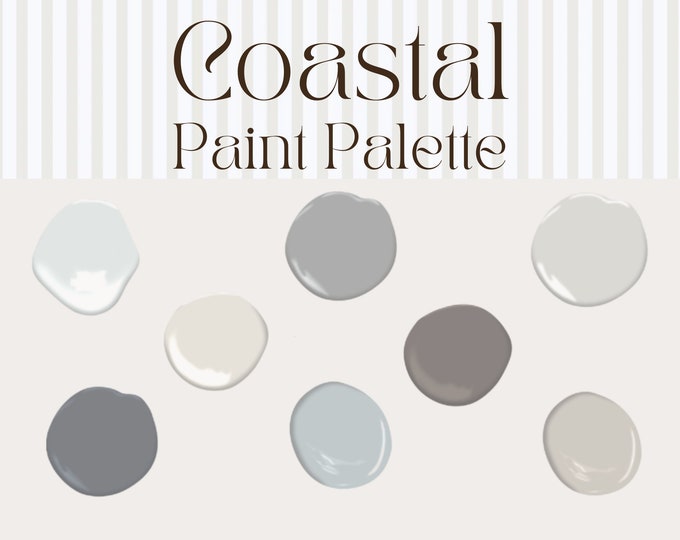 Nantucket Gray Paint Color Palette, Benjamin Moore, Interior Paint ...
