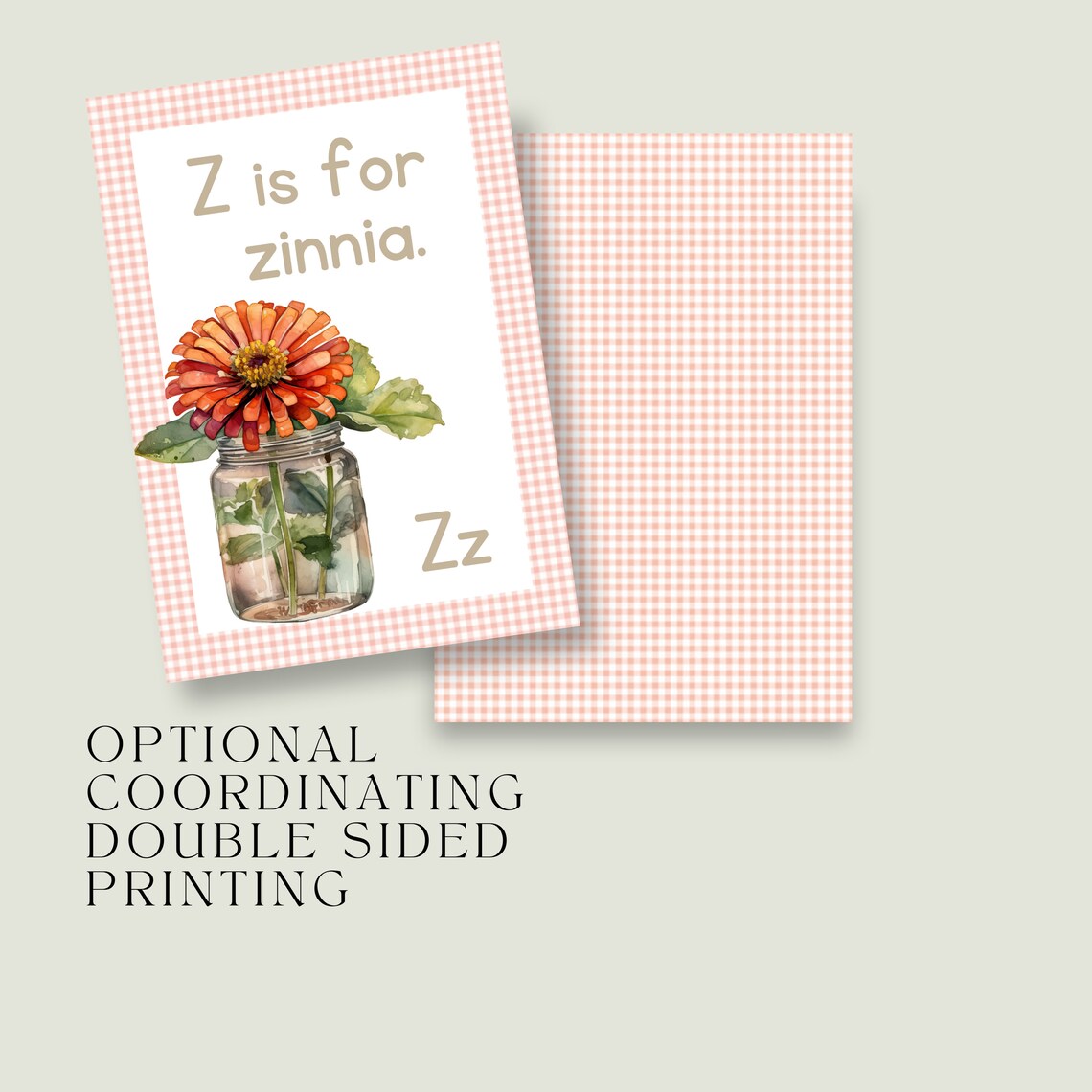 ABC Flashcard for Garden Lover Classroom Decor Alphabet Card Nature ...