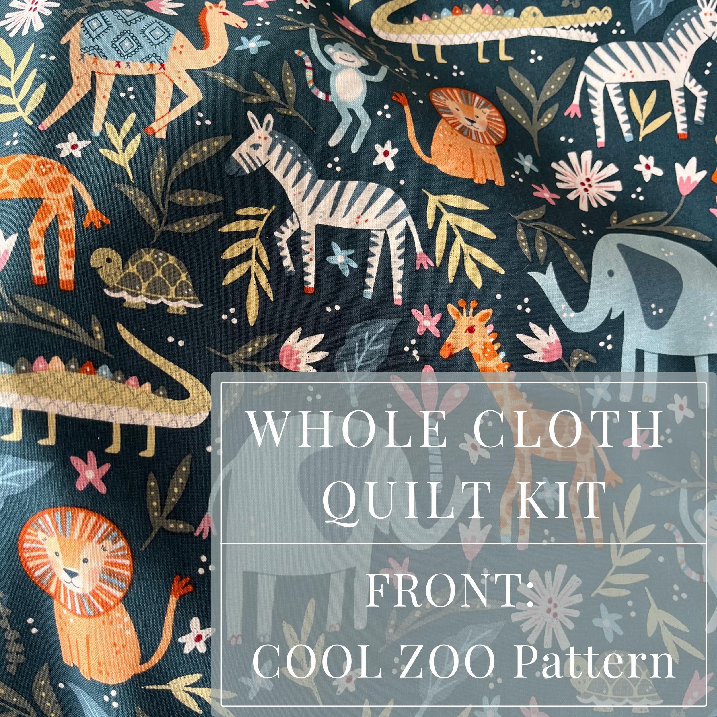 Zoo Animal Quilt Kit Whole Cloth Quilt Kit for Baby Shower Gift Quilt ...
